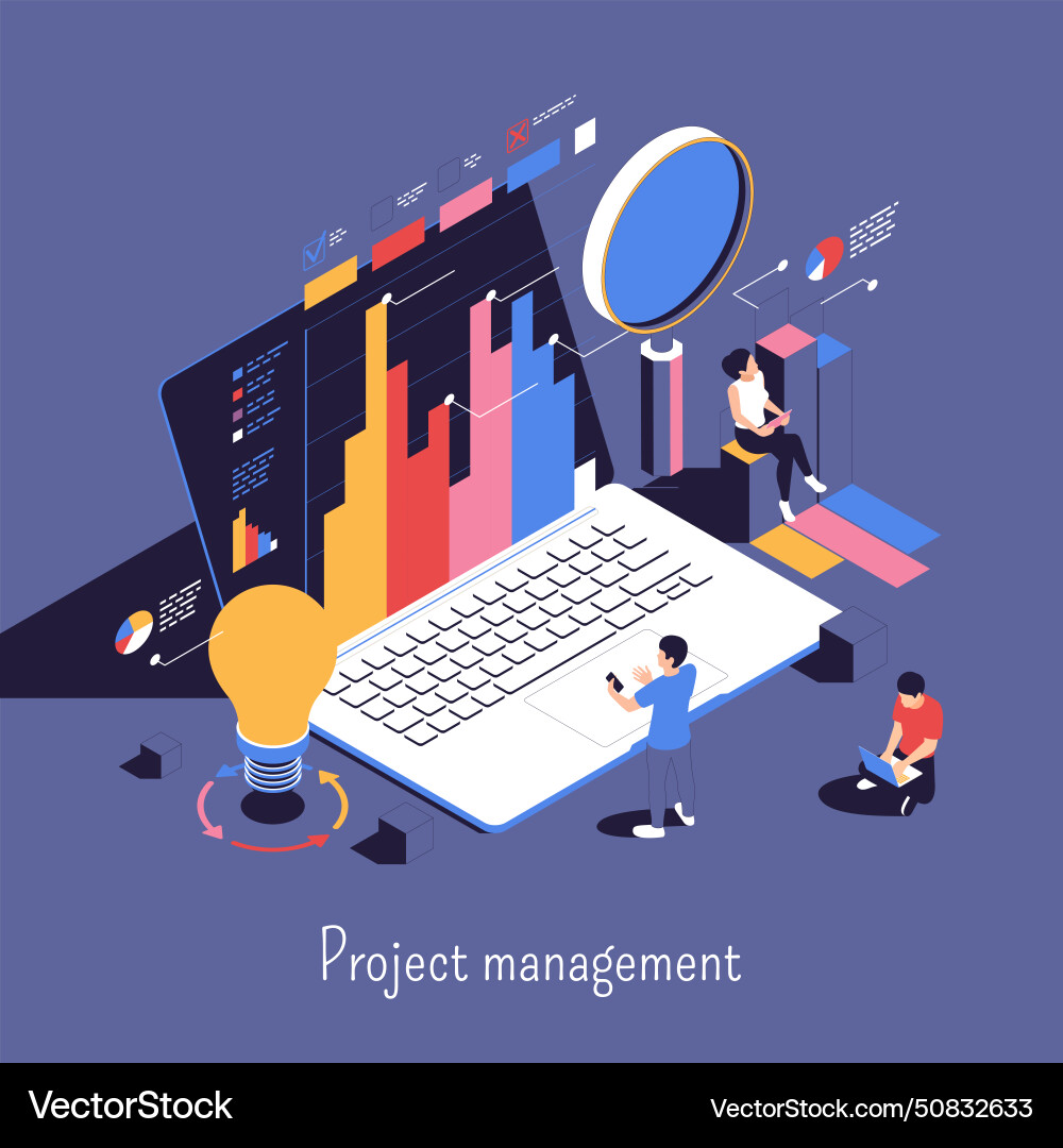 Project management design concept Royalty Free Vector Image