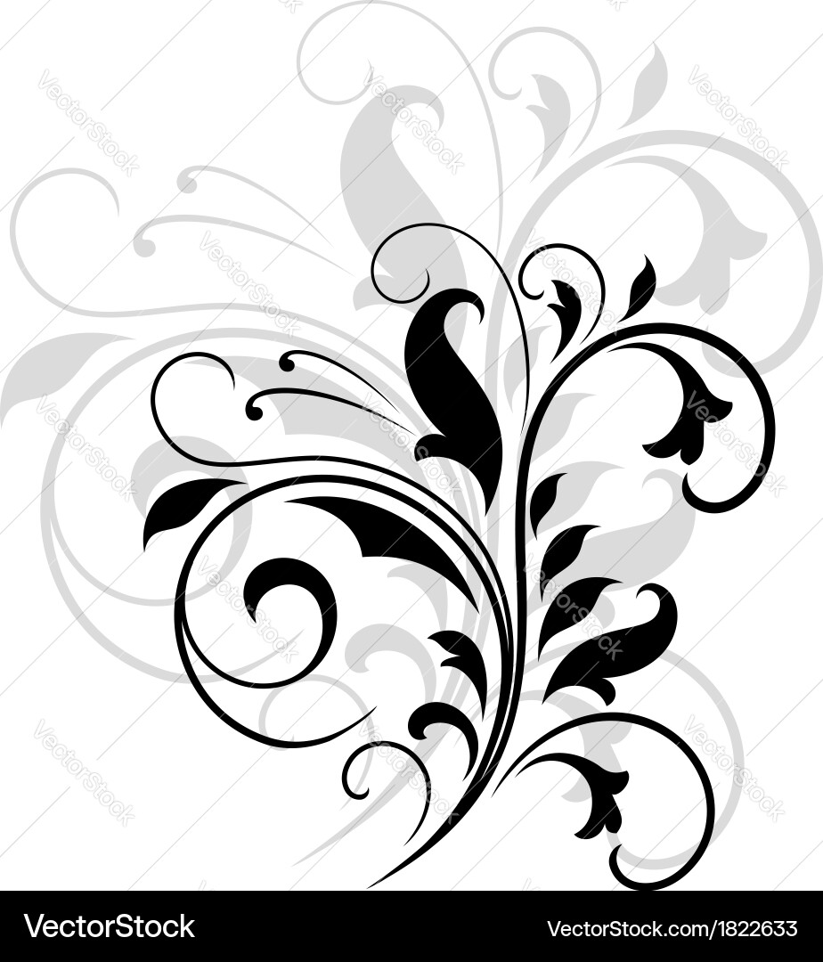 Swirling floral pattern Royalty Free Vector Image