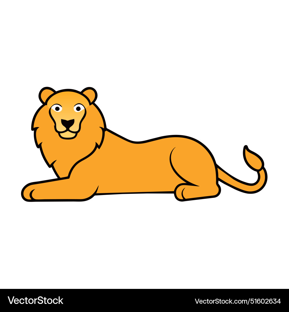 Asiatic lion lies icon Royalty Free Vector Image