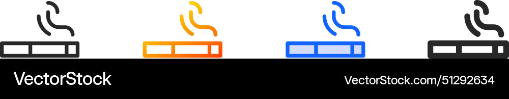 Cigarette iconthin linear gradient blue stroke Vector Image