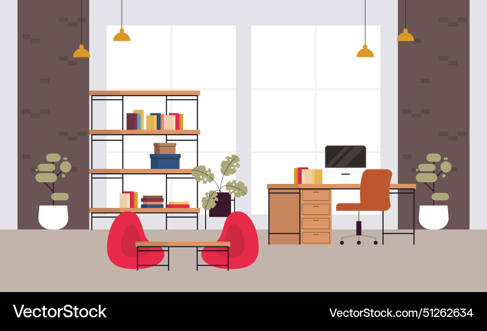 Creative and modern workplace Royalty Free Vector Image