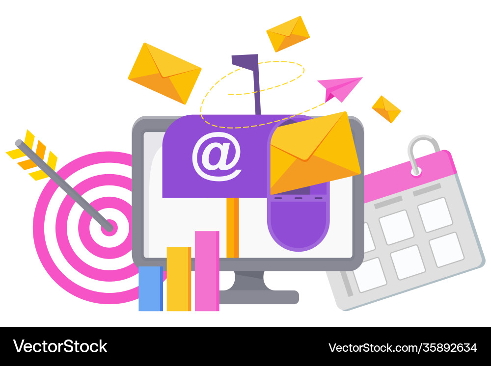 Email marketing strategy successful Royalty Free Vector