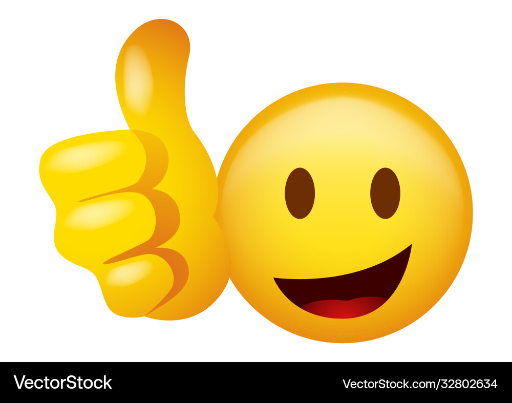 Emoticon machen Daumen nach oben Lizenzfreies Vektorbild