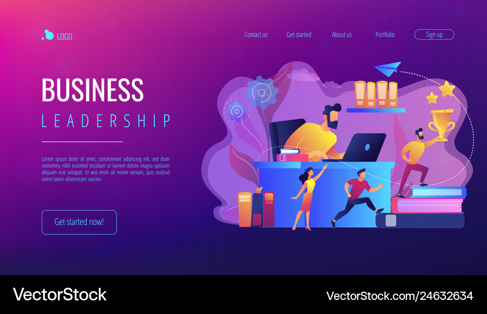Leadership concept landing page Royalty Free Vector Image