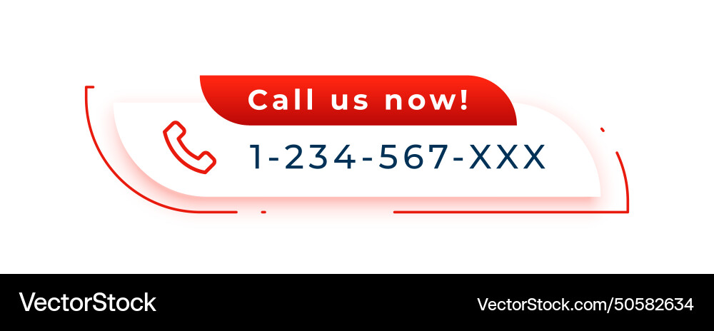 Modern call us now header template for business Vector Image
