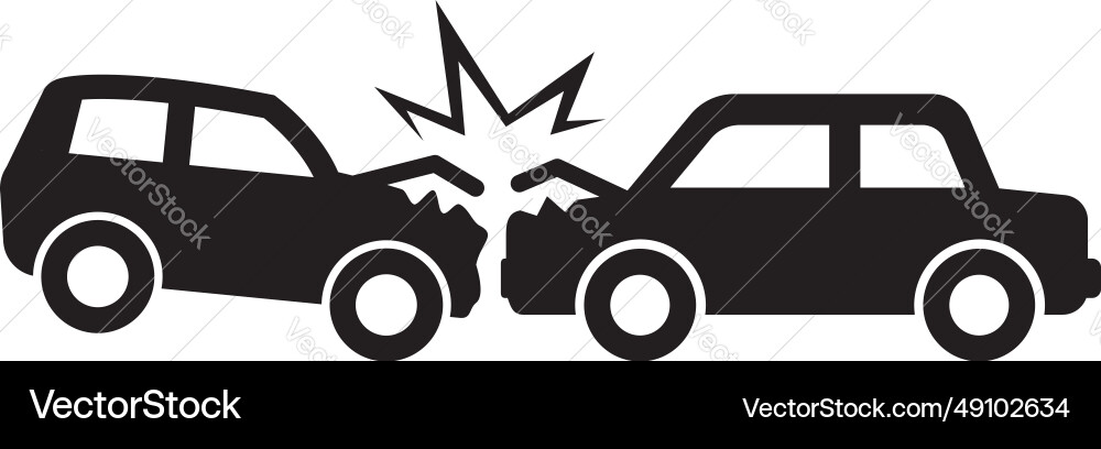 Simple cars crash collision symbol Royalty Free Vector Image