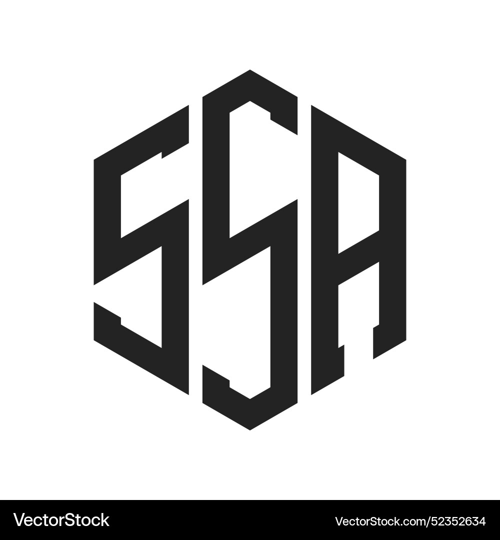 Ssa logo design initial letter monogram Royalty Free Vector