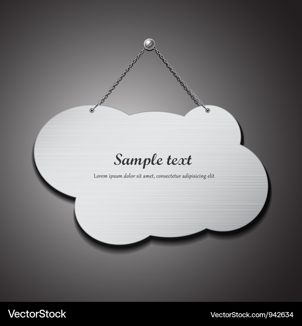 Stainless Steel Cloud Plate with Chain Royalty Free Vector