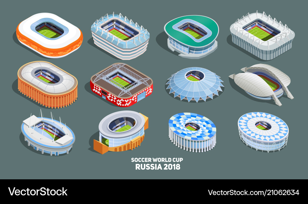 World Cup 2018 Icons Royalty Free Vector Image