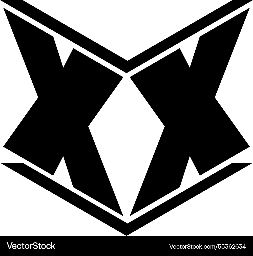 Xx monogram logo with a modern and minimalist Vector Image