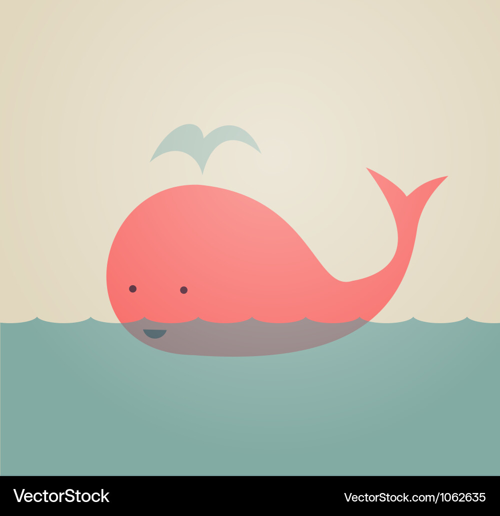 Adorable Whale Cartoon Royalty Free Vector Image