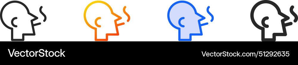 Cigarette iconthin linear gradient blue stroke Vector Image