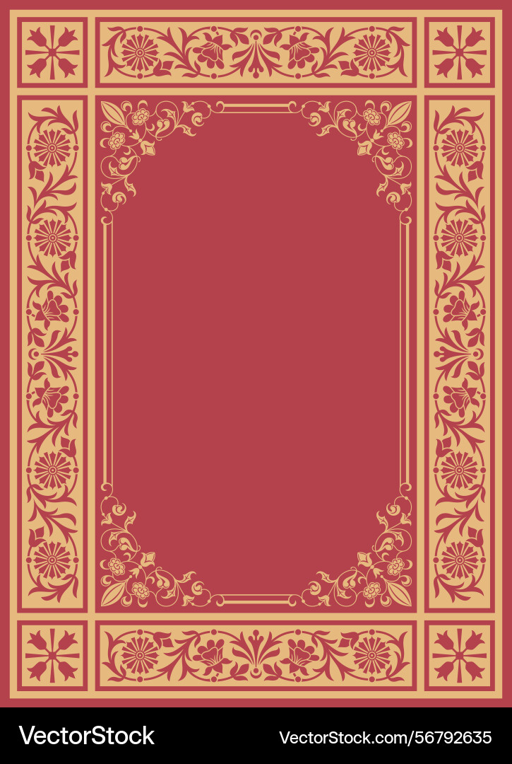 Decorative border frame book cover template Vector Image