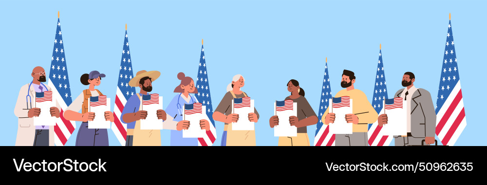 Election day concept different occupations voters Vector Image