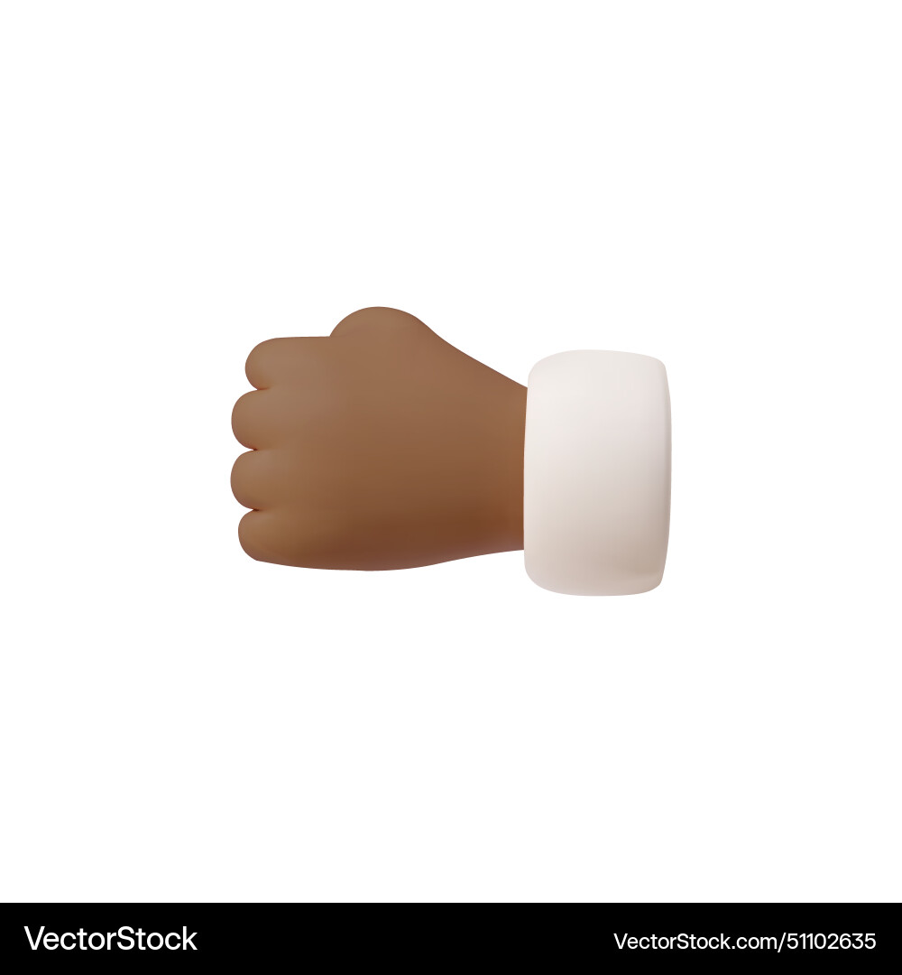 Human hand fist gesture 3d friendly Royalty Free Vector