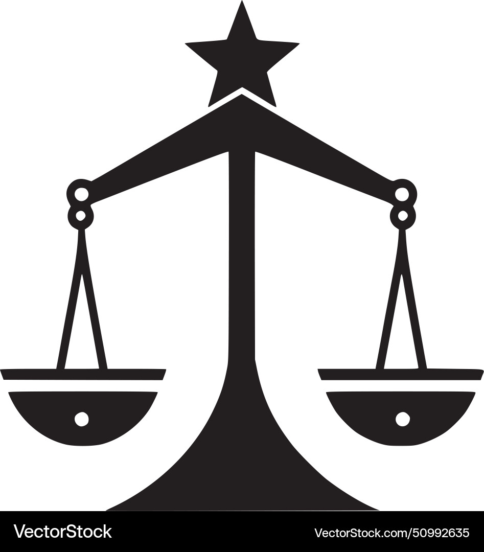 Justice - black and white isolated icon Royalty Free Vector