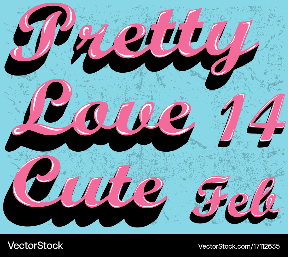 Pretty font Royalty Free Vector Image - VectorStock