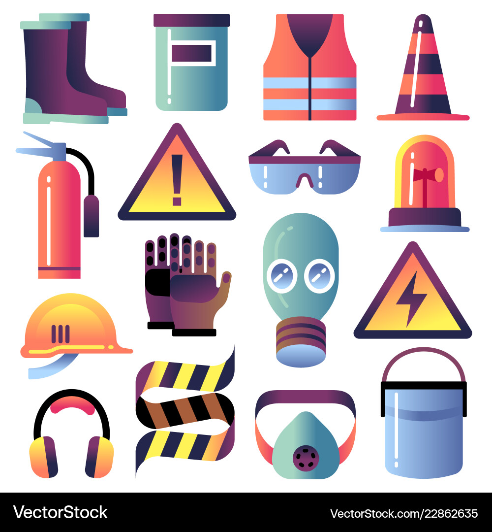 Safety equipment personal protection Royalty Free Vector