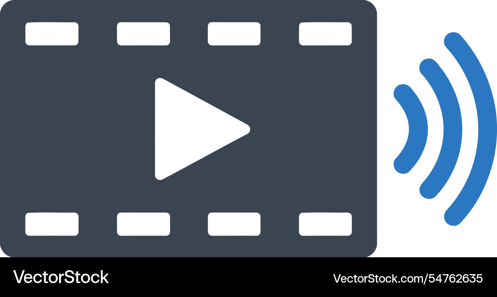 Streaming media icon Royalty Free Vector Image