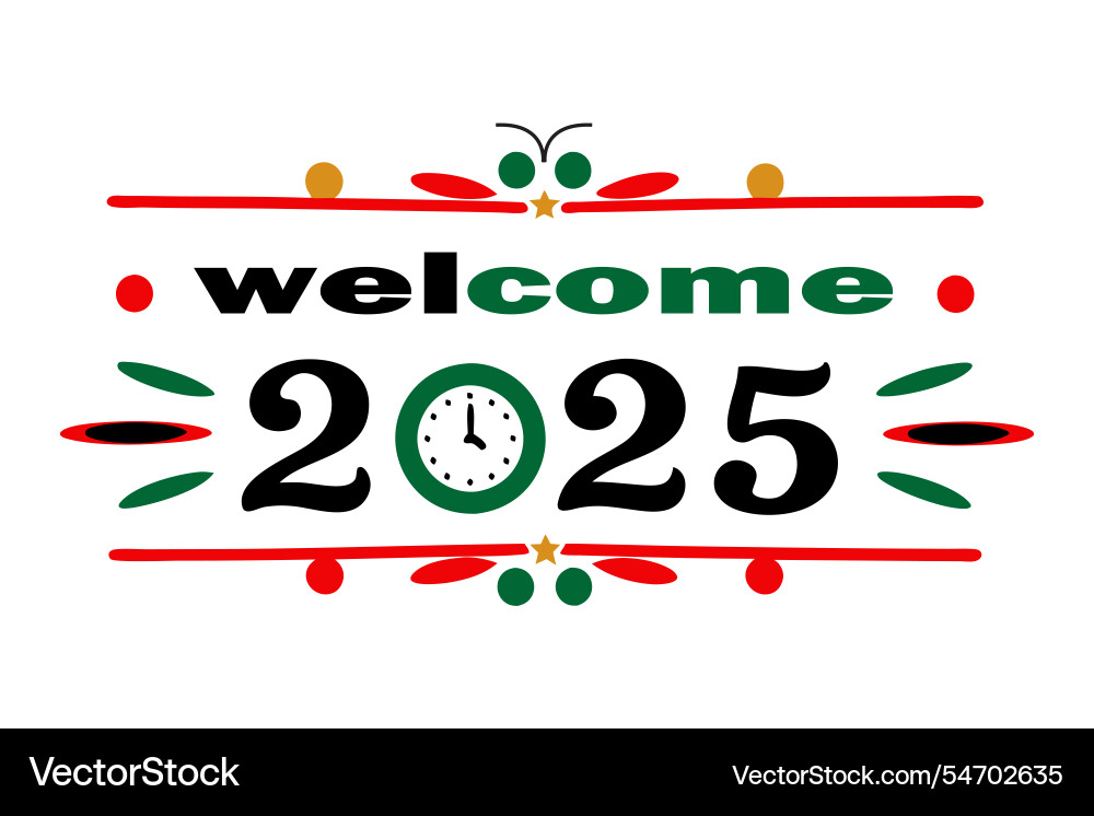 Typography art for 2025 Royalty Free Vector Image