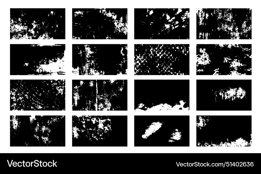 16 gritty grunge texture backgrounds - distressed Vector Image