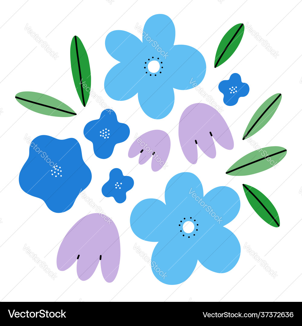 Abstract spring flowers simple composition Vector Image