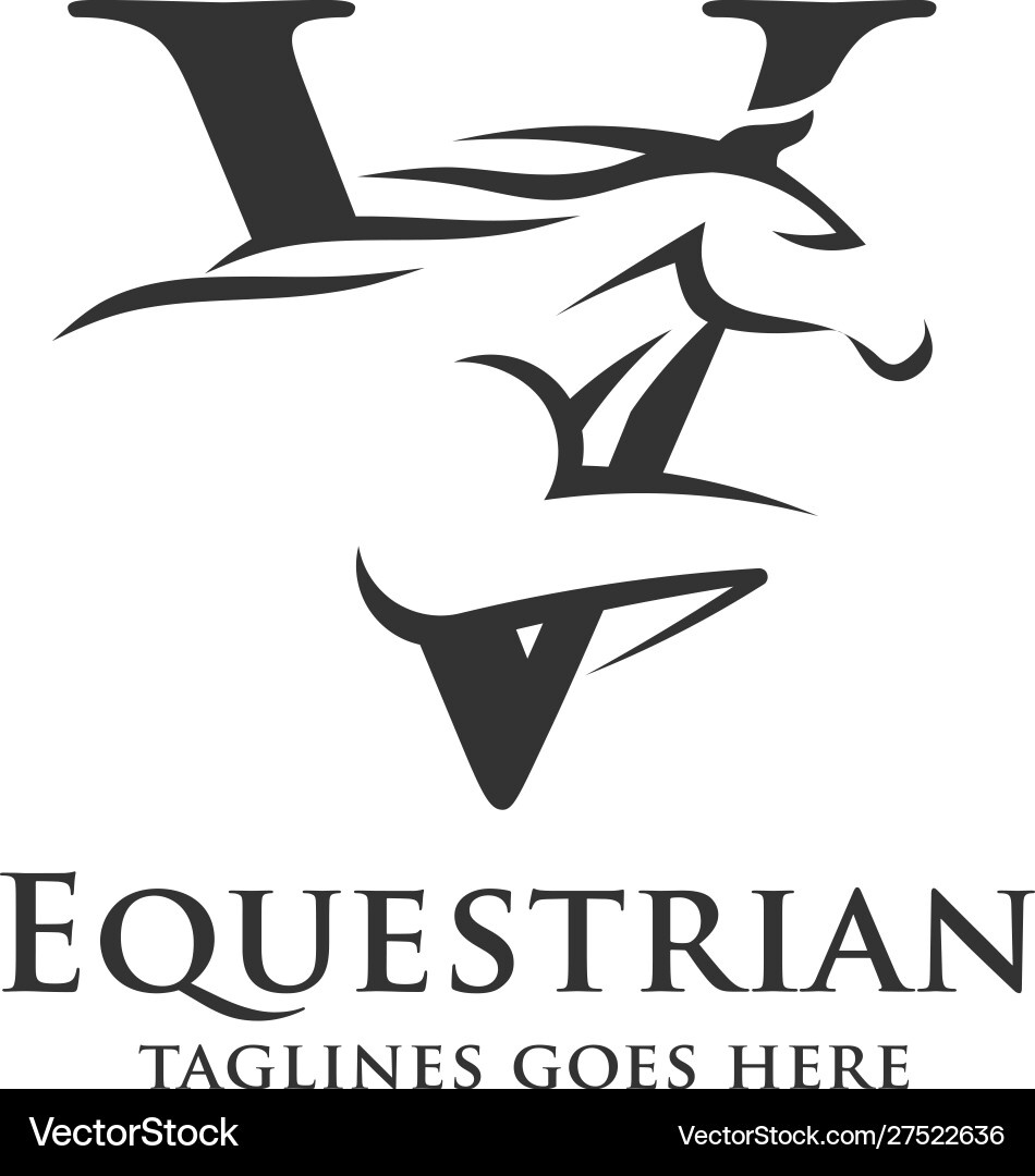 Abstract V Stallion Logo Royalty Free Vector Image