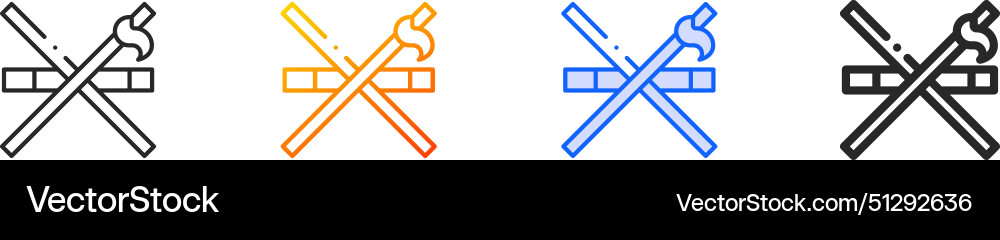 Cigarette iconthin linear gradient blue stroke Vector Image