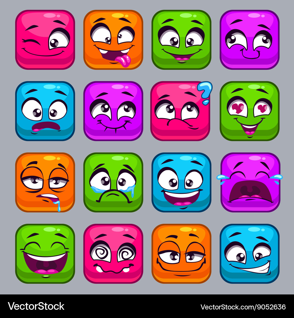 Square cartoon Vector Images & Graphics for Commercial Use | VectorStock