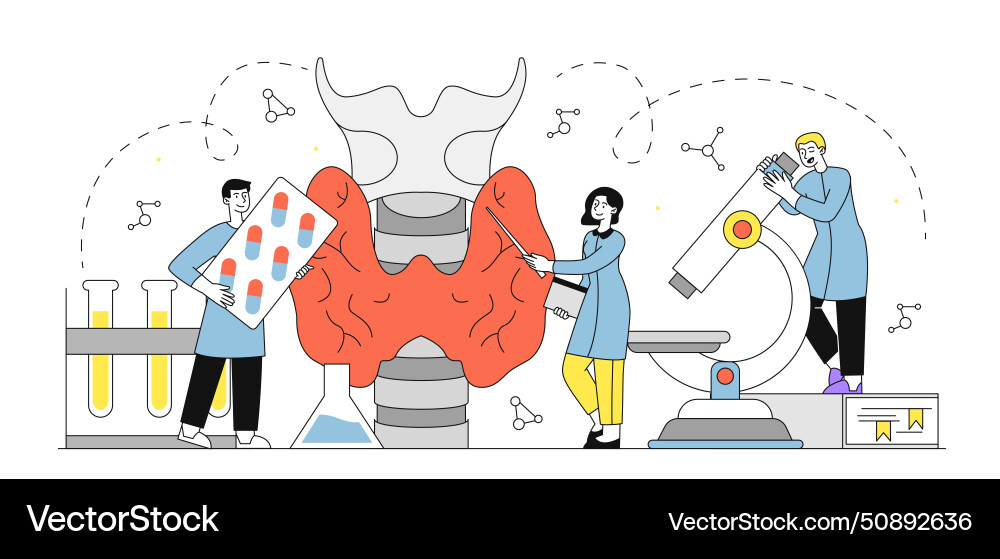 Diagnostics thyroid gland simple Royalty Free Vector Image