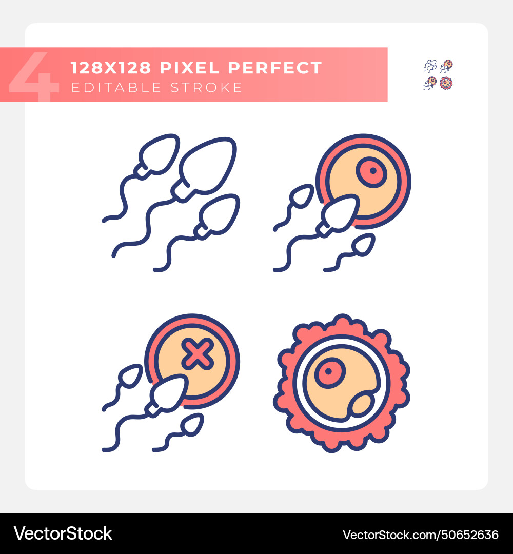 Fertility rgb color icons set Royalty Free Vector Image