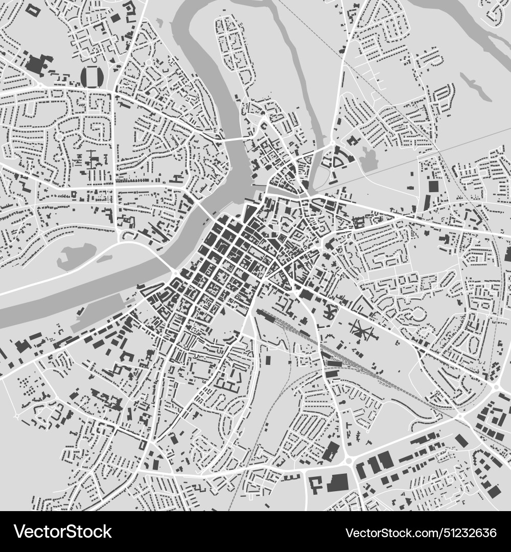 Limerick map ireland grayscale city streetmap Vector Image