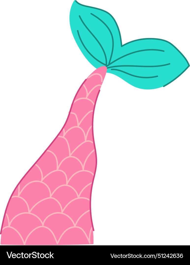 Silhouette mermaid tail cartoon Royalty Free Vector Image