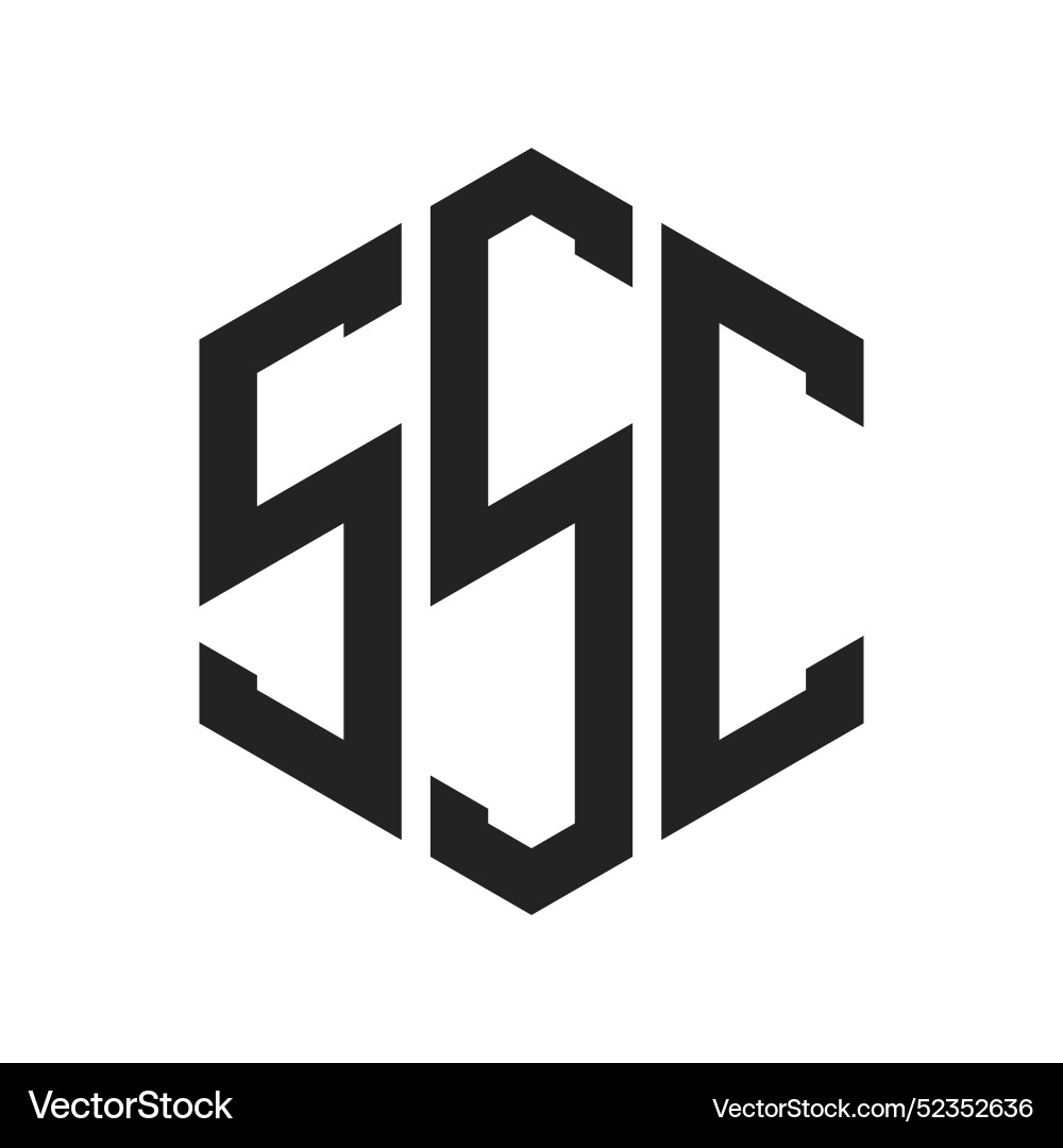 Ssc logo design initial letter monogram Royalty Free Vector