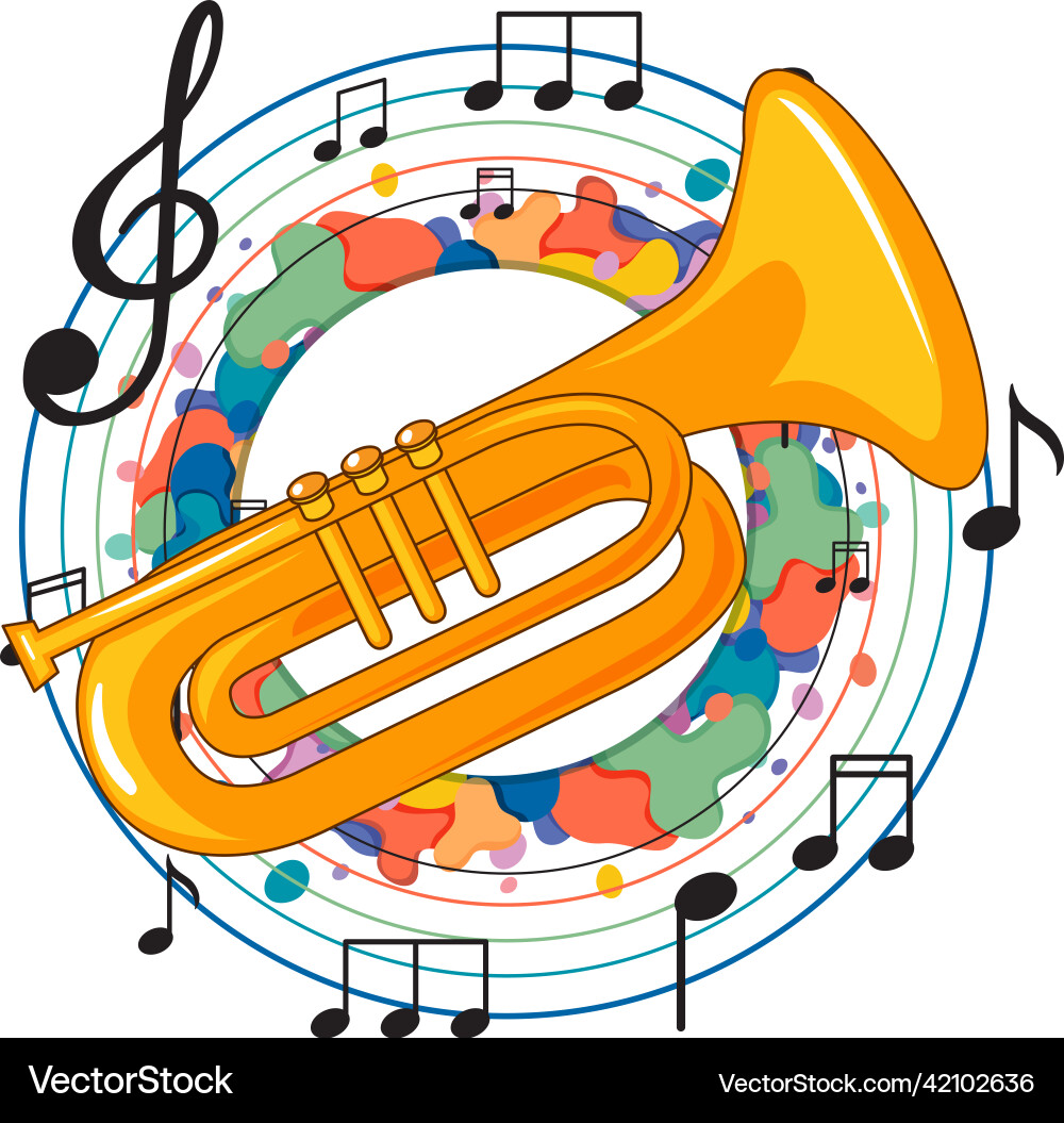 Trumpet on white background Royalty Free Vector Image