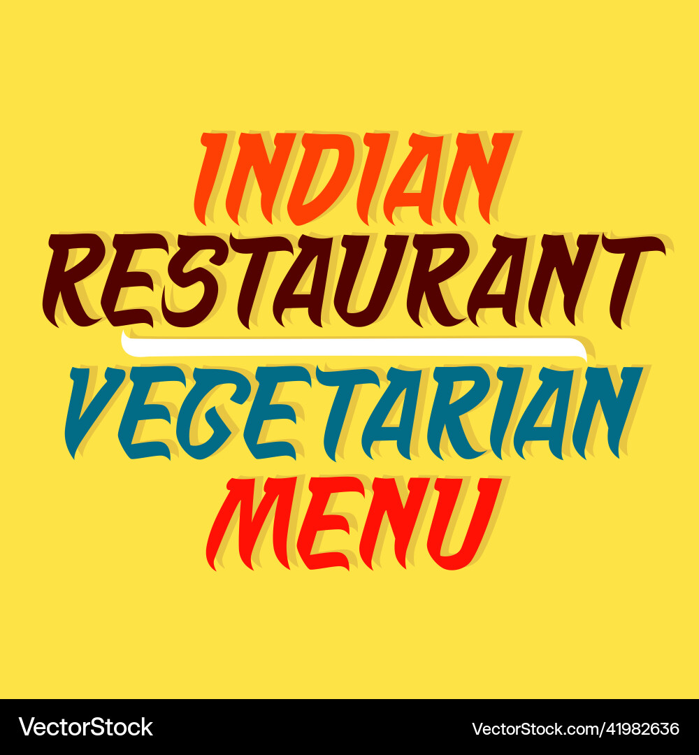 Vegetarian menu card for indian restaurant Vector Image