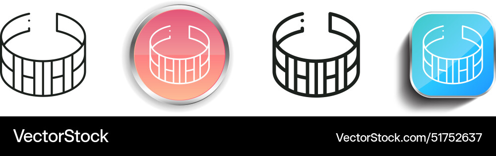 Bangle icon thin linear regular and button style Vector Image