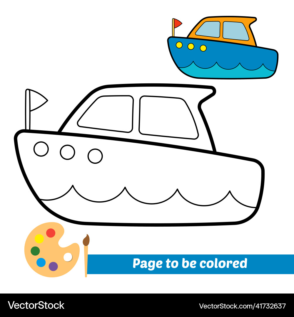 Coloring book for kids speed boat Royalty Free Vector Image Coloring book for kids speed boat Royalty Free Vector Image