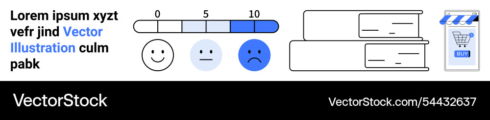 Customer feedback rating scale with expressive Vector Image