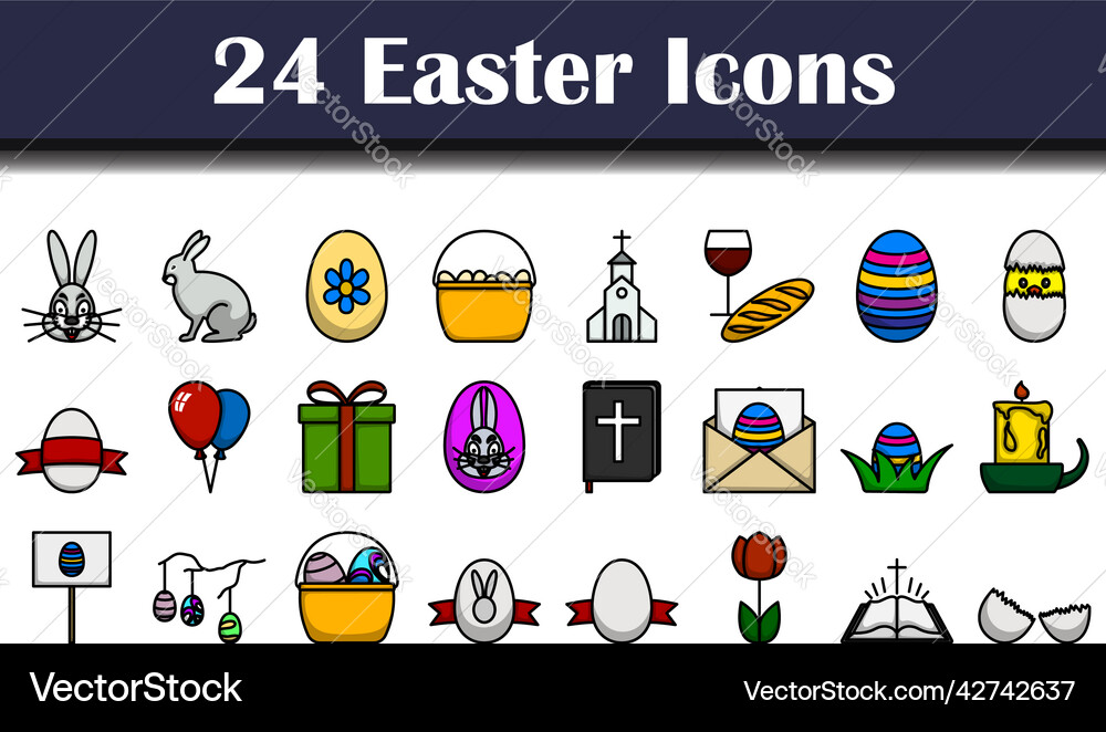 Easter icon set Royalty Free Vector Image - VectorStock