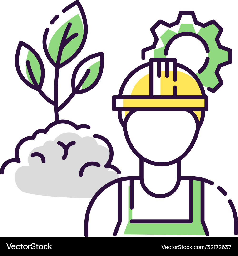Environmental engineer rgb color icon Royalty Free Vector