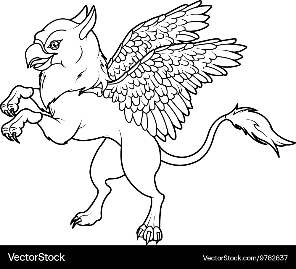 Flying griffin Royalty Free Vector Image - VectorStock