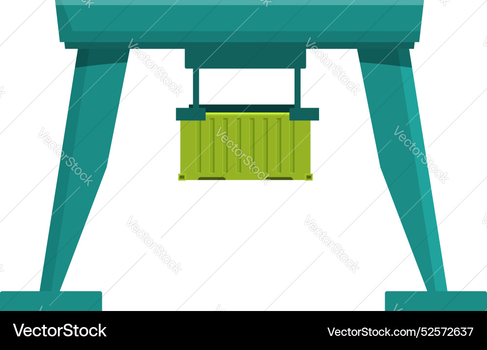 Gantry crane lifting cargo container freight Vector Image