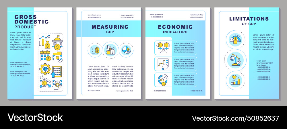Gdp economic indicator brochure template Vector Image