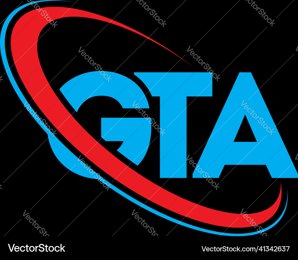 Gta logo letter design Royalty Free Vector Image