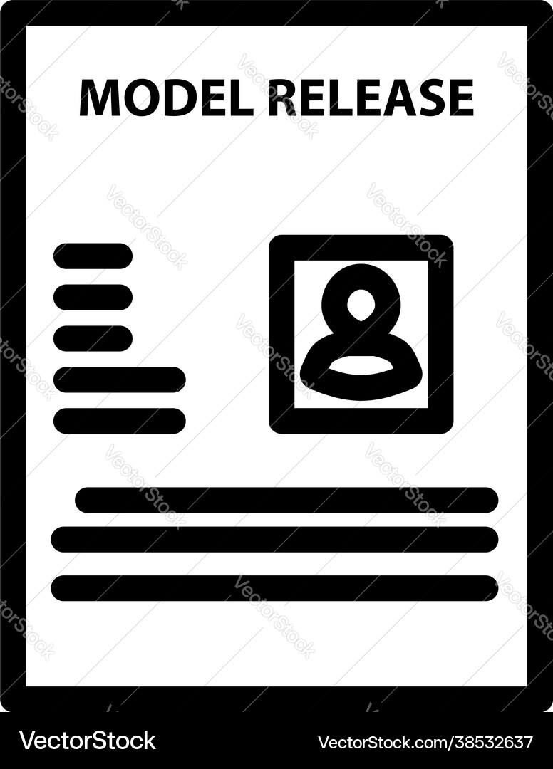 Icon model release document Royalty Free Vector Image