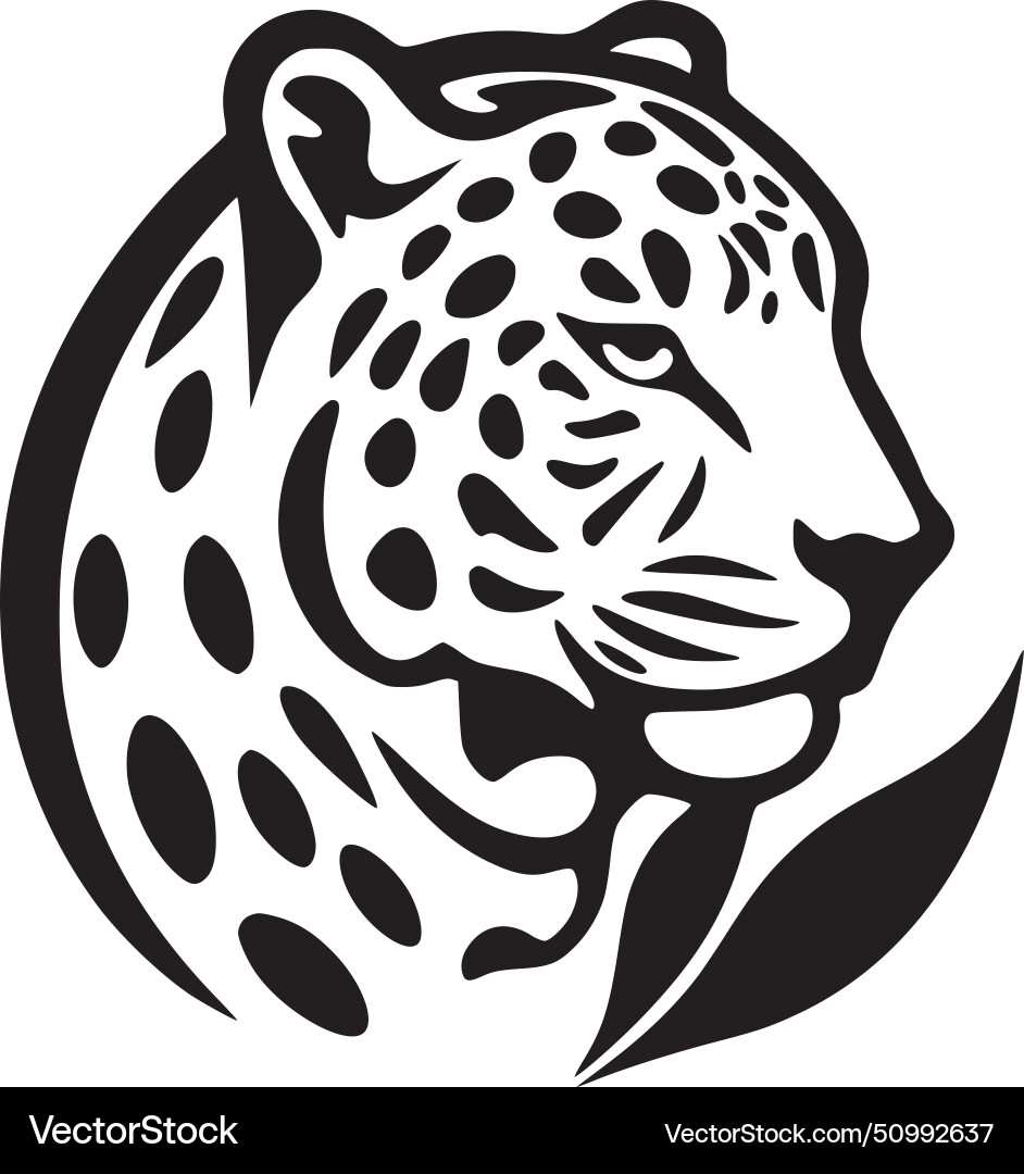 Leopard - black and white Royalty Free Vector Image