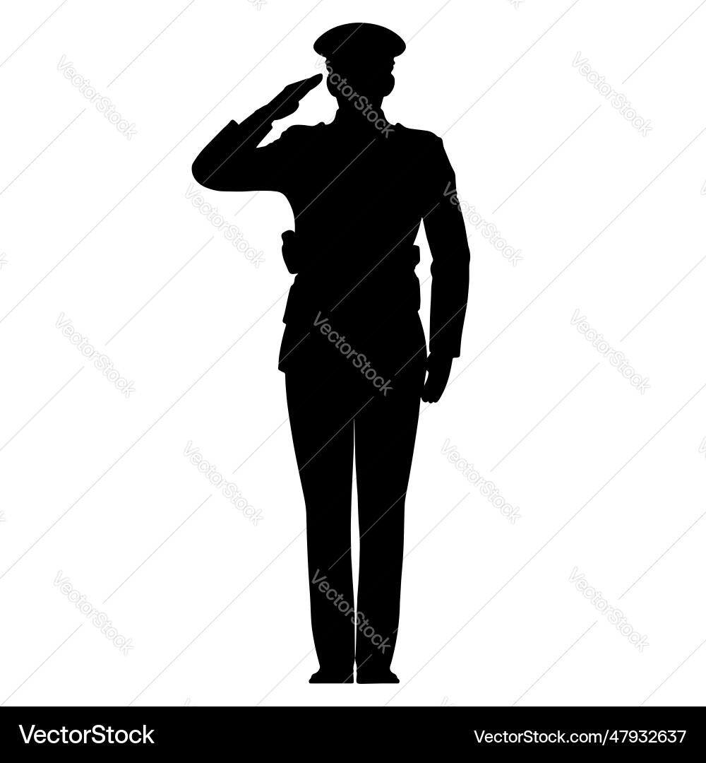 Soldier man salute silhouette Royalty Free Vector Image