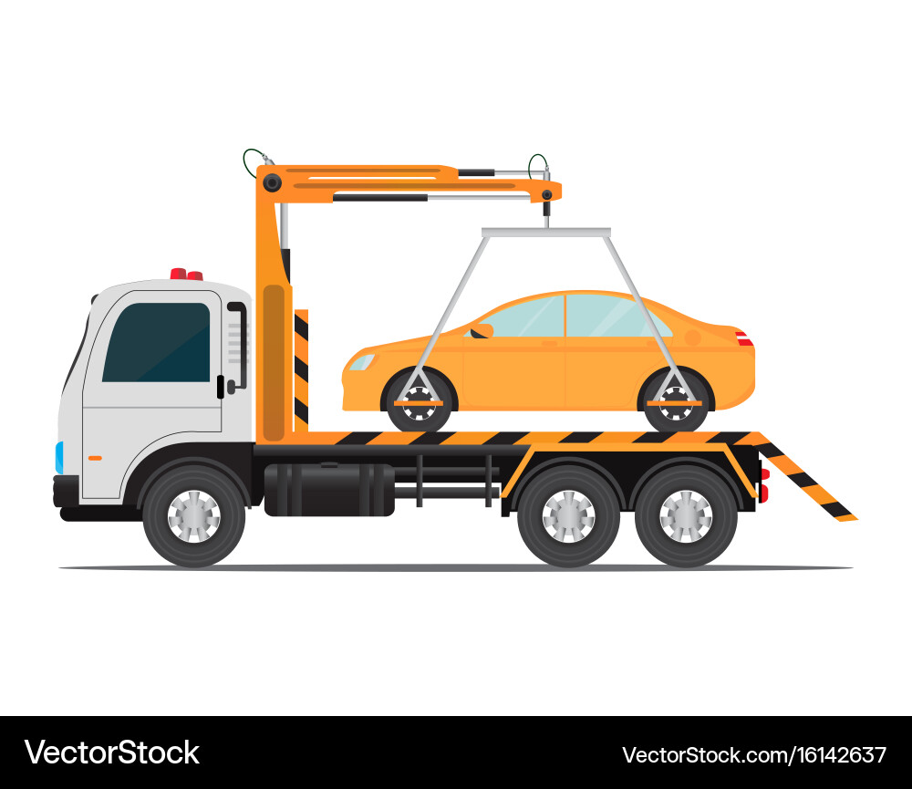 Tow truck car for transportation Royalty Free Vector Image