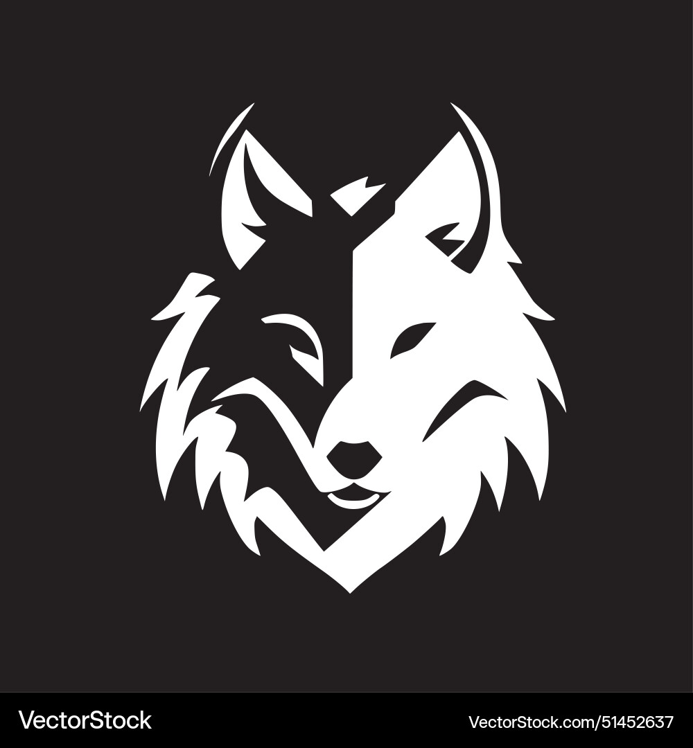 Wolf - black and white isolated icon Royalty Free Vector